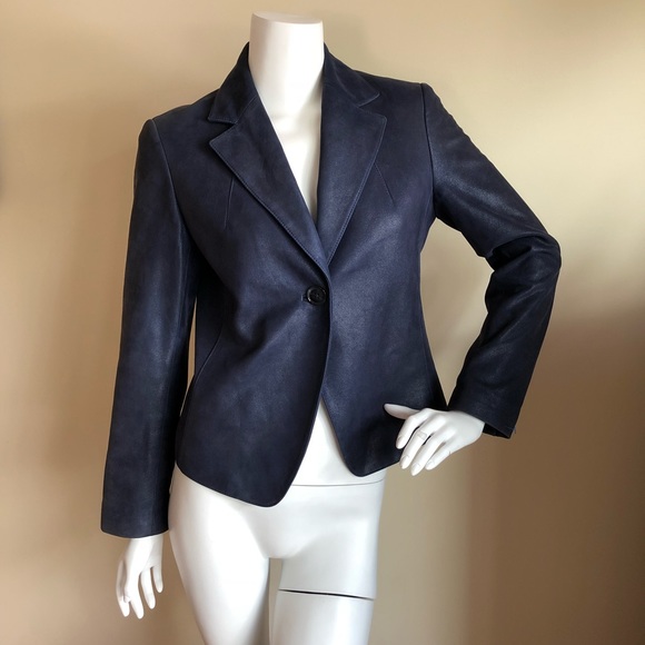 Lafayette 148 New York | Jackets & Coats | Lafayette 48 Navy Leather ...